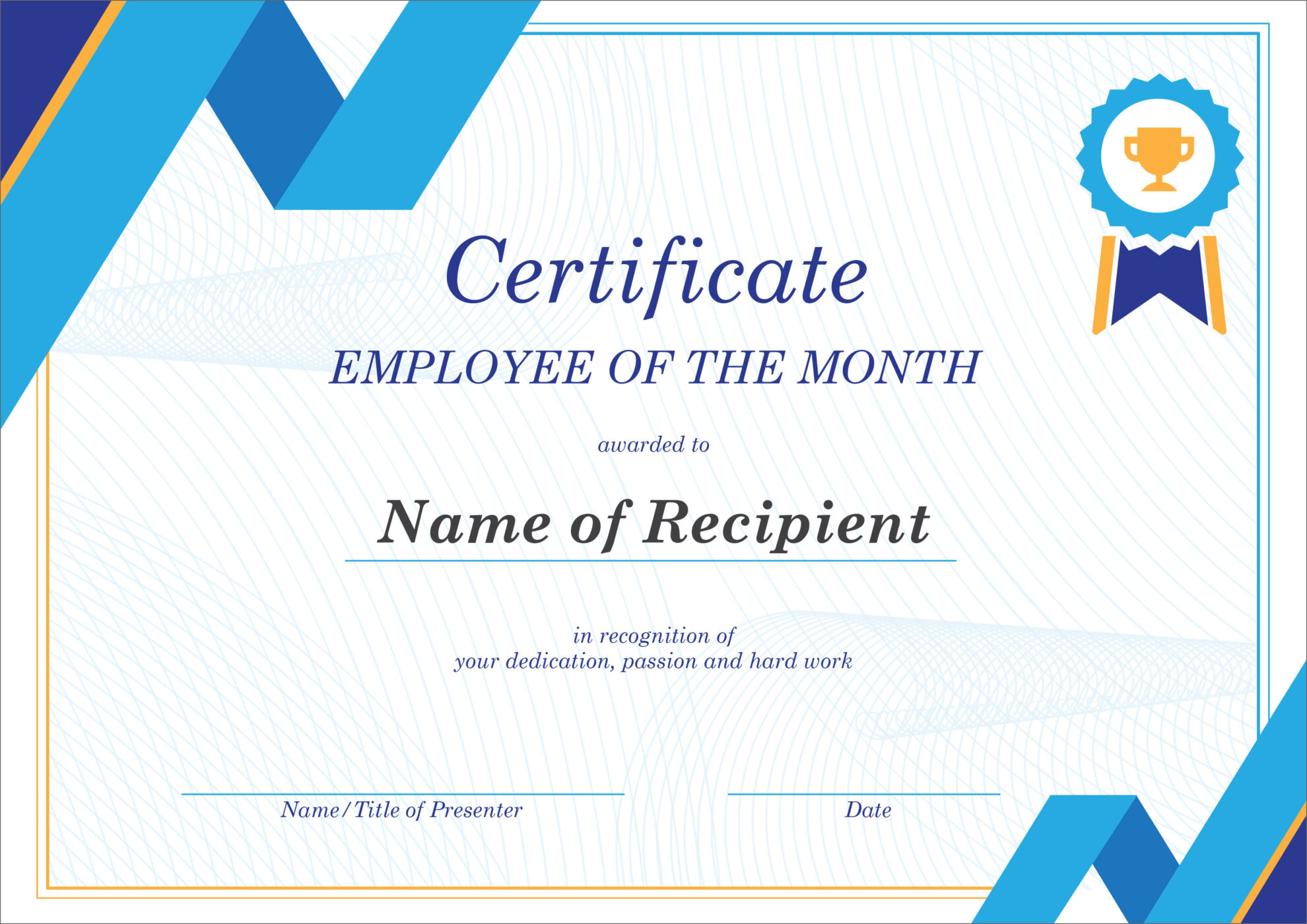 Free Employee Of The Month Certificate Template Word