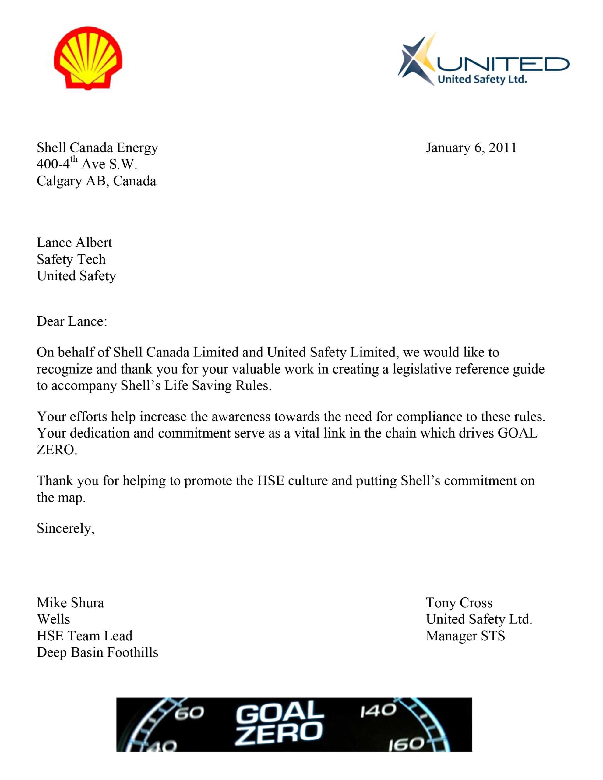 Appreciation Letter Consistent Performance Letter Sample In Safety 