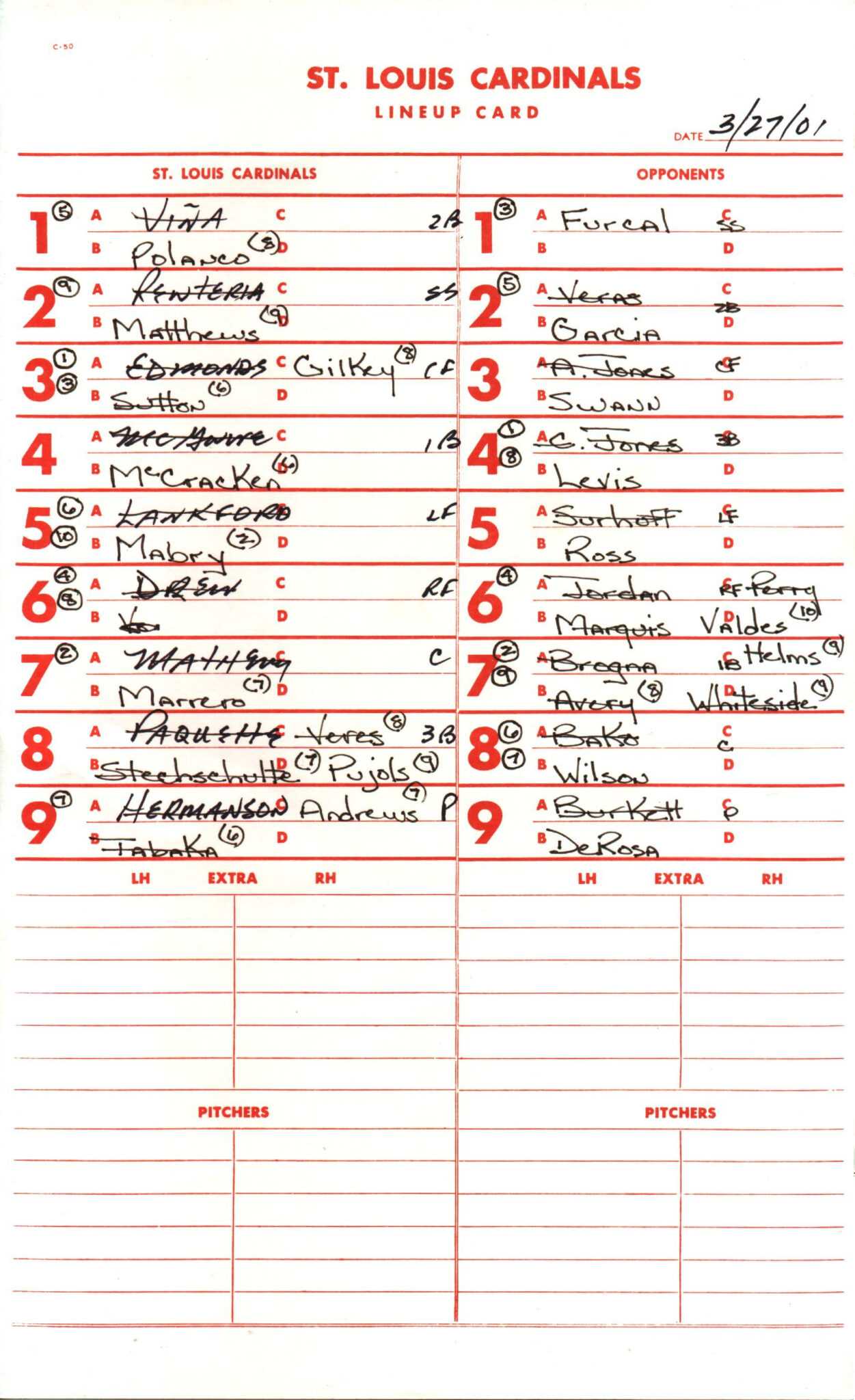Batting Order Baseball Wikipedia For Softball Lineup Card Template 