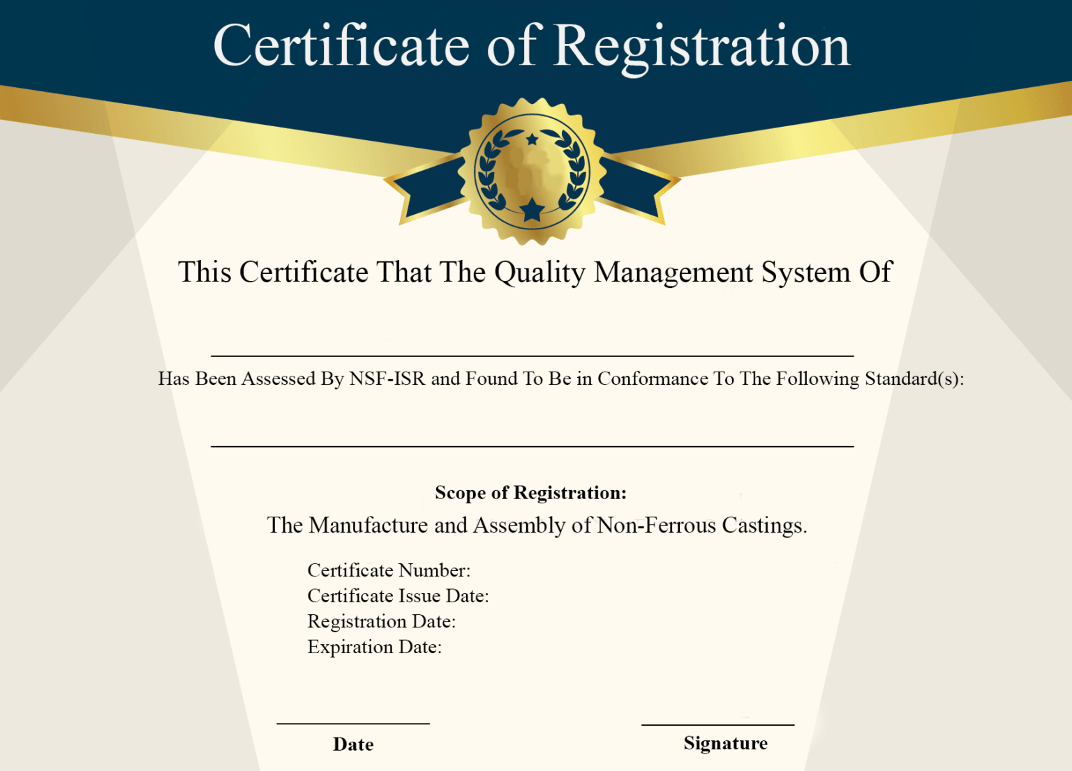 Free Sample Certificate Of Registration Certificate Template Inside 