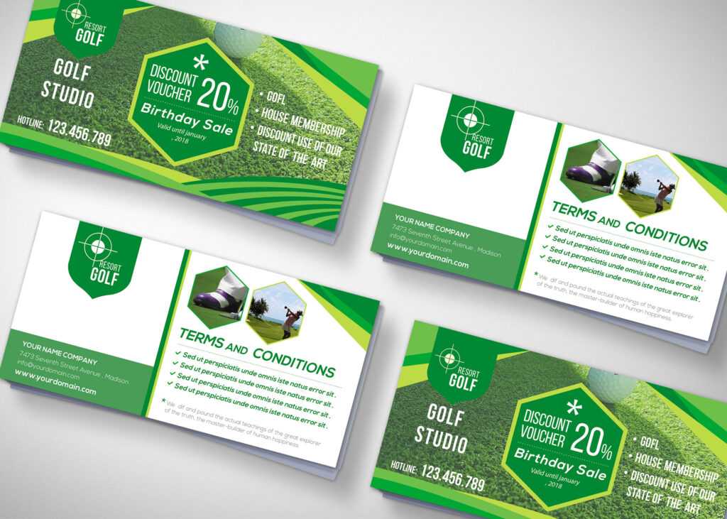 Golf Tournament Gift Voucher Design Template 99Effects Within Golf 
