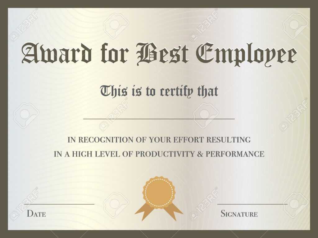 Illustration Of Certificate Award For Best Employee Intended For Best 
