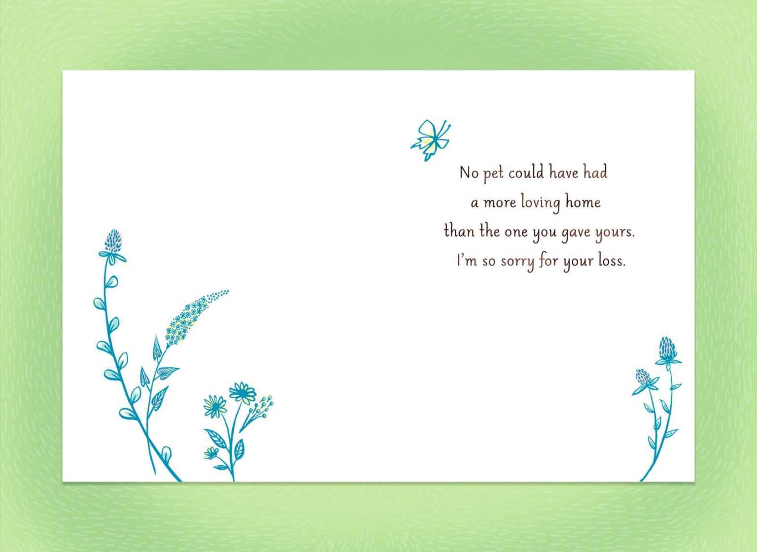 Sympathy Card Pet Loss Tomope zaribanks co Within Sorry For Your Loss 